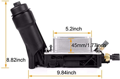 5184294AE Oil Filter Adapter Housing compatible with 2011 2012 2013 Chrysler Dodge Jeep 3.6L V6 Engine Oil Cooler Filter Assembly - 5184294AE oil filter housing by Lucky Seven