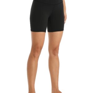 YUNOGA Women's High Waisted Yoga Short 6" Inseam Workout Athletic Biker Shorts (S, Black)