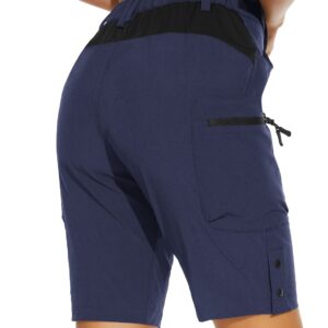 Cycorld Women's-Mountain-Bike-Shorts, Cycling Padded Biking Shorts with Pocket(Navy, Medium)