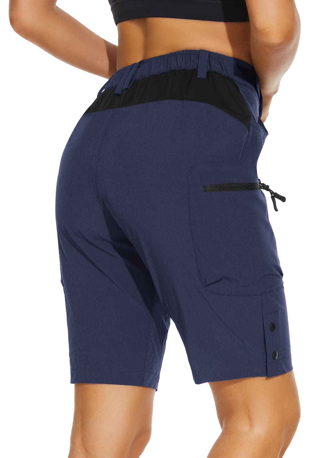 Cycorld Women's-Mountain-Bike-Shorts, Cycling Padded Biking Shorts with Pocket(Navy, Medium)