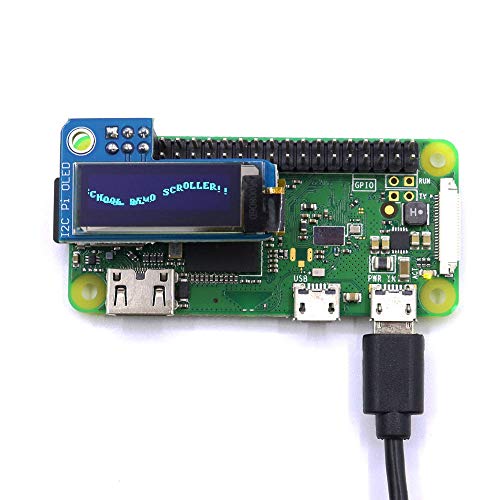 Ferwooh PiOLED 0.91inch OLED Screen Display Module I2C 128X32 Blue for 4B/3B/3B+/2B/B/Zero(Blue)