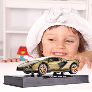 BDTCTK Sian FKP37 Car Model Toy 1:32 Child Sound and Light Pull Back Car Zinc Alloy Casting Toys for Kids Boy Girl Gift (Army Green)