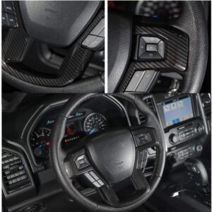 Keptrim for F-150 ABS Carbon Fiber Steering Wheel Cover Trim for 2015 2016 2017 2018 2019 2020 Ford F150, for 2017-2022 F250 F350, for 2018-2021 Ford Expedition