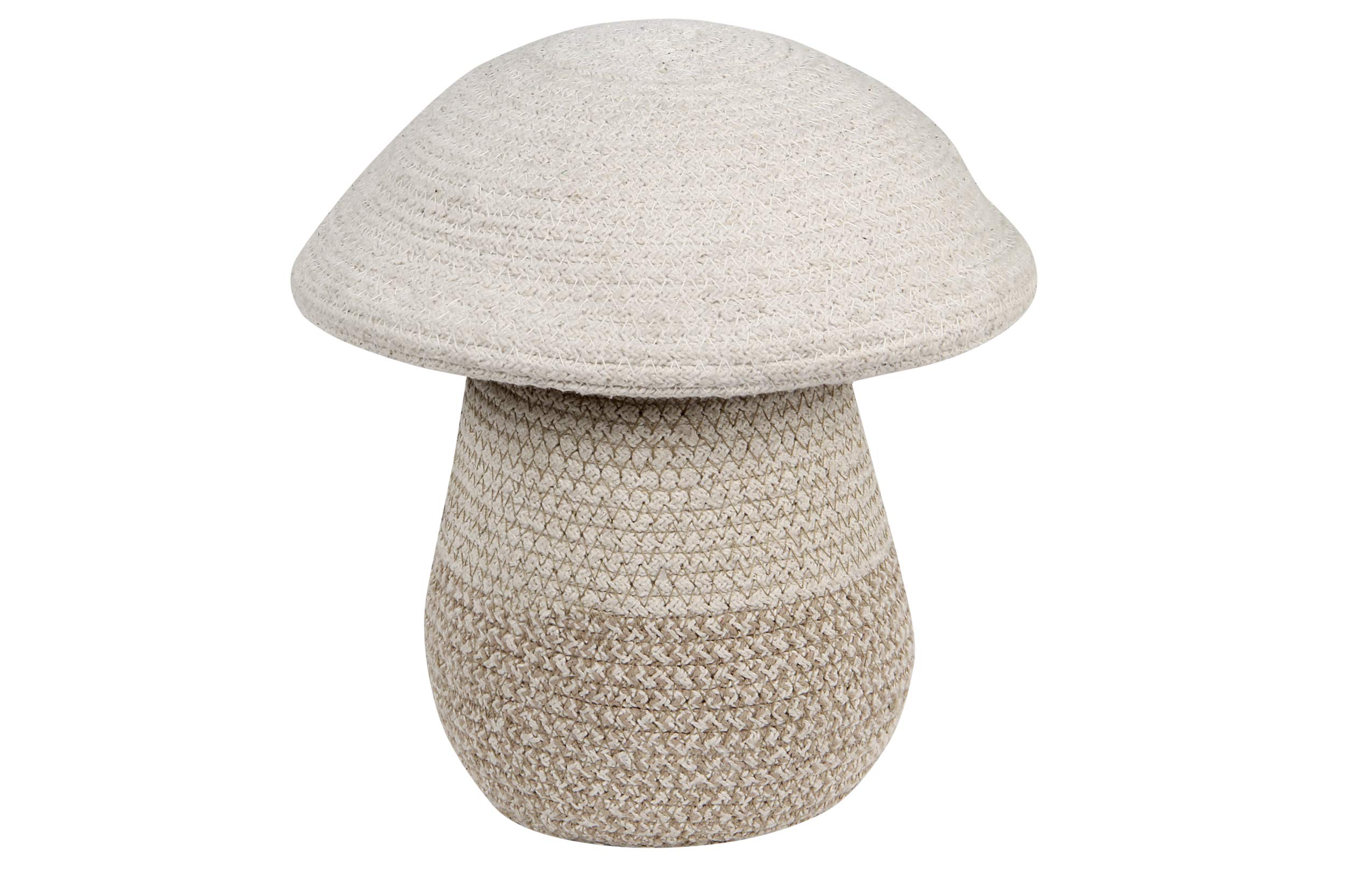 Lorena Canals Basket Baby Mushroom - Natural, Linen, Soil Brown - Baskets - Ø 7'' x 8" - 97% Cotton, 3% Other Fibres