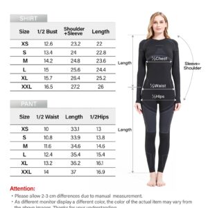 NOOYME Thermal Underwear for Women Long Johns for Women, Base Layer Women Black-grey