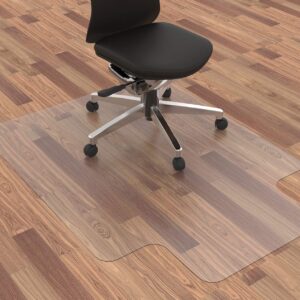 HOMEK Office Chair Mat for Hardwood Floor, 48”x 36” Clear Floor Protector Mat for Office Chair, Vinyl Desk Chair Mat for Hard Floors, Easy Glide for Chairs