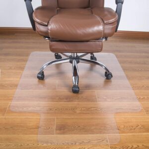 HOMEK Office Chair Mat for Hardwood Floor, 48”x 36” Clear Floor Protector Mat for Office Chair, Vinyl Desk Chair Mat for Hard Floors, Easy Glide for Chairs