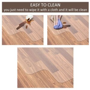 HOMEK Office Chair Mat for Hardwood Floor, 48”x 36” Clear Floor Protector Mat for Office Chair, Vinyl Desk Chair Mat for Hard Floors, Easy Glide for Chairs