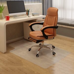 HOMEK Office Chair Mat for Hardwood Floor, 48”x 36” Clear Floor Protector Mat for Office Chair, Vinyl Desk Chair Mat for Hard Floors, Easy Glide for Chairs