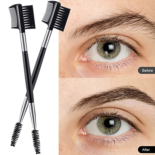 3 Pcs Eyelash Comb Eyelash Shaper and Eyebrow Brush Dual Comb Double Head Eyebrow Eyelash Makeup Grooming Tool for Women Girls Cosmetic Travel (Classic Style)