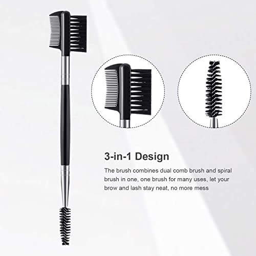 3 Pcs Eyelash Comb Eyelash Shaper and Eyebrow Brush Dual Comb Double Head Eyebrow Eyelash Makeup Grooming Tool for Women Girls Cosmetic Travel (Classic Style)