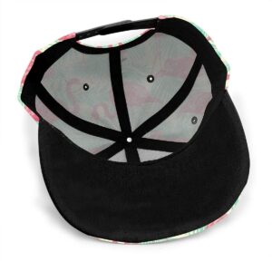 antkondnm Tropical Bird Flamingo Flat Bill Snapback Hat - Hip Hop Baseball Cap