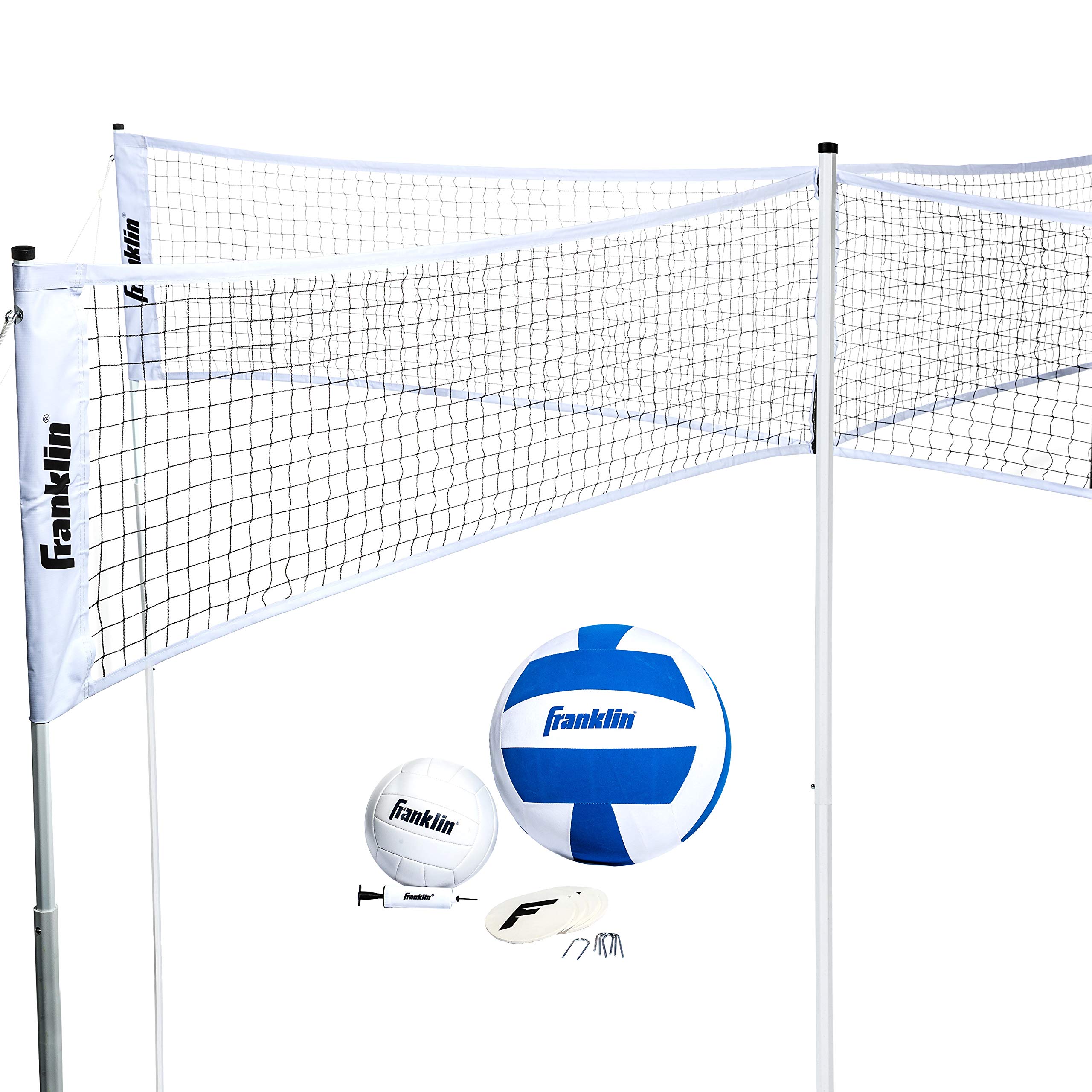 Franklin Sports Four Square Volleyball - Quad Volleyball 4 Way Net Game Set - Backyard + Beach 4 Square Volleyball Net + Game Set - Perfect Outdoor + Tailgate Family Game