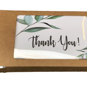 25 Greenery Thank You Cards (Flat not Foldable) With 25 Envelopes For Weddings, Engagements, Birthday, Baby or Bridal Shower, Housewarming Thanks Invites.