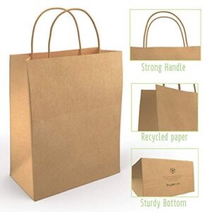 BagKraft Brown Paper Bags with Handles Mixed Size | 100% Recyclable Kraft Paper | Ideal for Gifts, Shopping, Boutique, Packaging, Merchandise, Grocery and Craft (30)