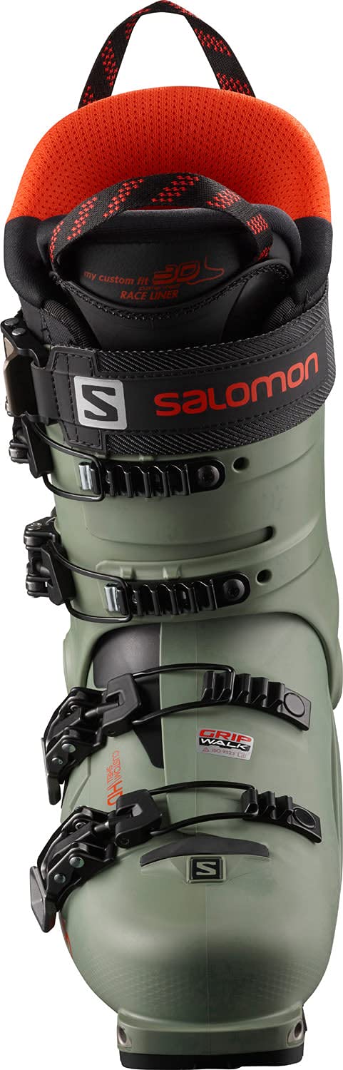 Salomon Shift Pro 130 at Mens Ski Boots Oil Green/Black/Orange Sz 11/11.5 (29/29.5)