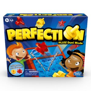 hasbro gaming perfection plus 2-player duel mode popping shapes and pieces ages 5 and up (amazon exclusive)