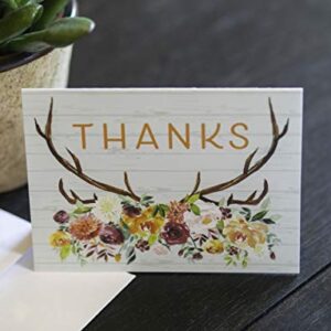 Rustic Thank you cards, floral thank you cards, thank you cards floral, floral stationary, chic thank you cards (25 pack)