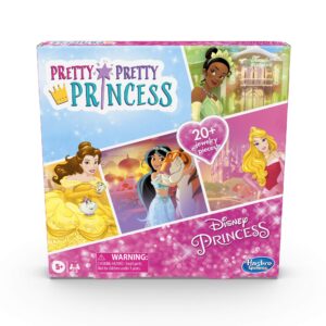 hasbro gaming pretty pretty princess: edition board game featuring disney princesses, jewelry dress-up game for kids ages 5 and up, for 2-4 players