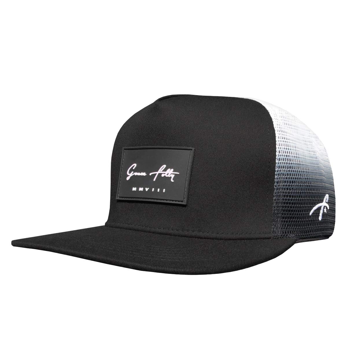 Grace Folly Trucker Hat for Men & Women. Snapback Mesh Caps (One Size, Black with Fade)