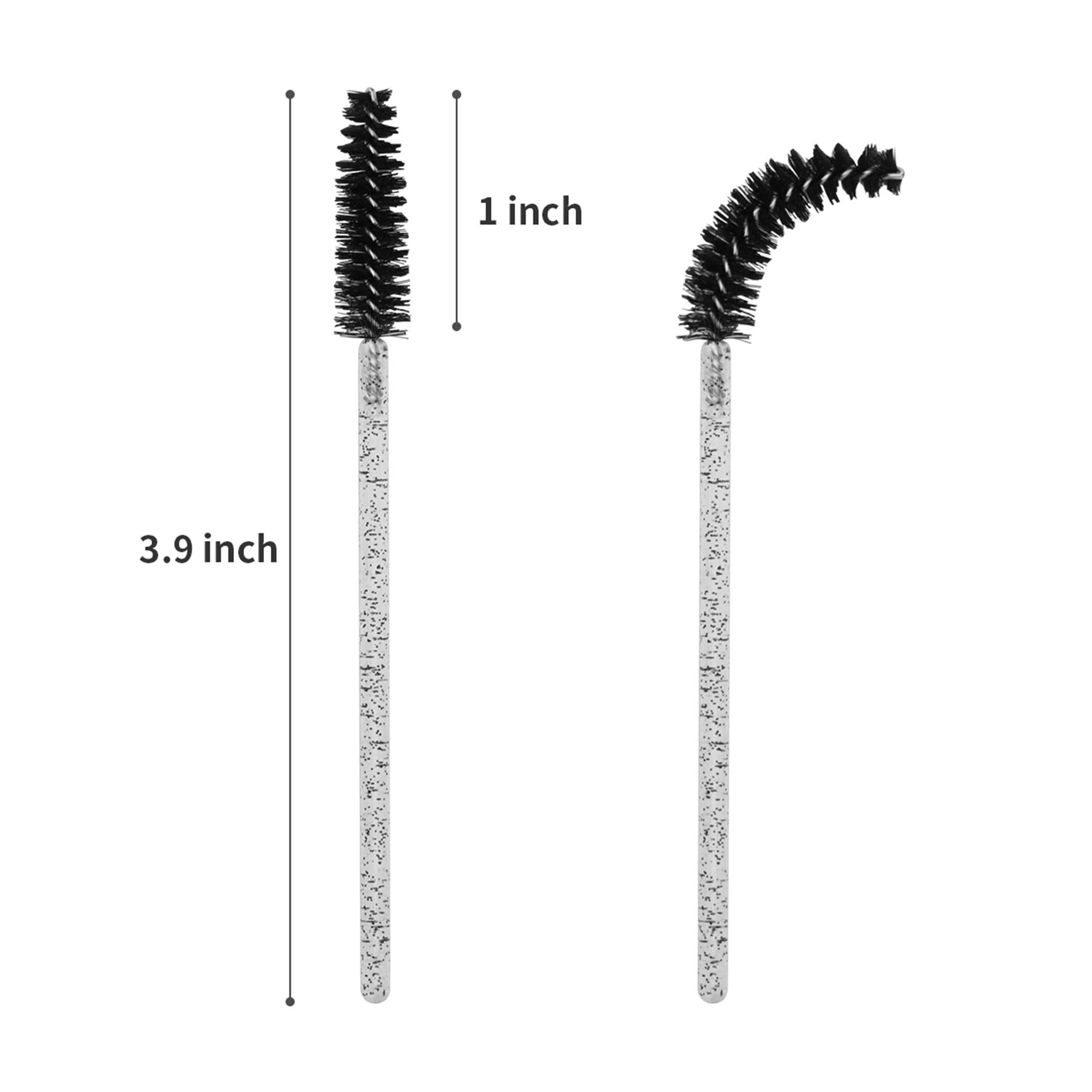 tifanso 200PCS Eyelash Brush Disposable Mascara Brush Wand for Lashes Spoolie brushes Eyebrow Spoolie Eyelash Extension Supplies (Black)