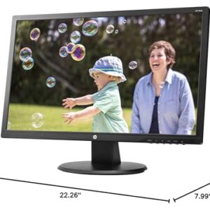 HP 24uh 24-inch Full HD 1920 x 1080 LED Backlit LCD Monitor 2-Pack Bundle with HDMI, VGA, DVI Ports, and Desk Mount Clamp Dual Monitor Stand