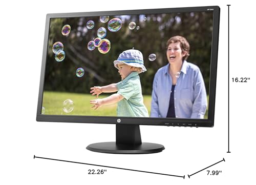 HP 24uh 24-inch Full HD 1920 x 1080 LED Backlit LCD Monitor 2-Pack Bundle with HDMI, VGA, DVI Ports, and Desk Mount Clamp Dual Monitor Stand