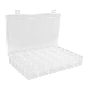 pantry x 36 grids plastic organizer box with dividers for bead organizer, fishing tackles, jewelry, craft organizers and storage with adjustable dividers (36 compartments)