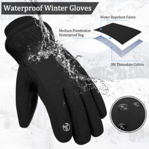 Cevapro -30℉ Winter Gloves Waterproof Cold Weather Gloves Touchscreen Thermal Ski Gloves for Men Women Running