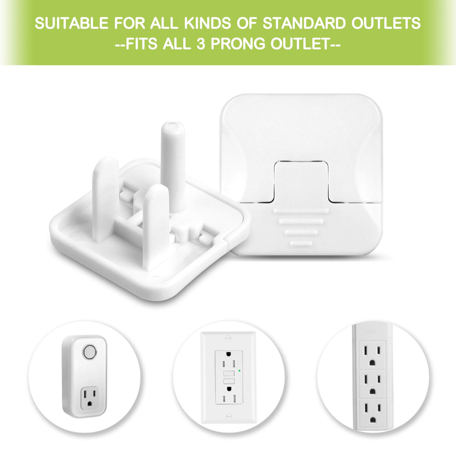 Outlet Covers Baby Proofing with Hidden Pull Handle (50 Pack) Plug Covers Prevent Electric Shock from the Source of the Outlet Plug Child Proof Outlet Covers 3-Prong Child Outlet Protectors Outlet Cap