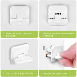 Outlet Covers Baby Proofing with Hidden Pull Handle (50 Pack) Plug Covers Prevent Electric Shock from the Source of the Outlet Plug Child Proof Outlet Covers 3-Prong Child Outlet Protectors Outlet Cap