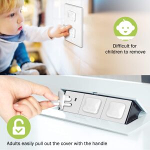 Outlet Covers Baby Proofing with Hidden Pull Handle (50 Pack) Plug Covers Prevent Electric Shock from the Source of the Outlet Plug Child Proof Outlet Covers 3-Prong Child Outlet Protectors Outlet Cap