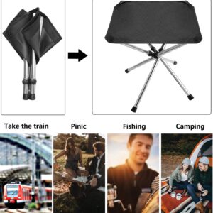 Camping Stool,Portable Chair 12.6 inch Large-Size Lightweight Camping Stool, Stainless Steel Outdoor Foldable Chair for Camping, Travel, Hiking, BBQ, Fishing, Garden, Beach(Black Large)