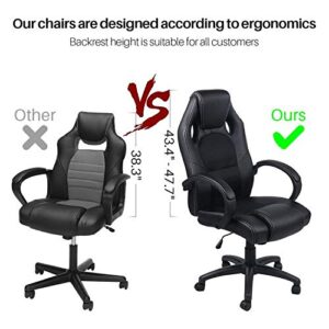 Leather Office Chair Gaming Chair Executive Chair Computer Gaming Chair Office Desk Chair Ergonomic Office Chair Video Game Chair Racing Chair Task Chair Home Office Chair with Lumbar Support