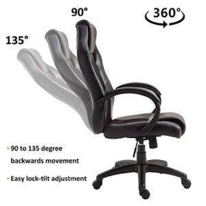 Leather Office Chair Gaming Chair Executive Chair Computer Gaming Chair Office Desk Chair Ergonomic Office Chair Video Game Chair Racing Chair Task Chair Home Office Chair with Lumbar Support