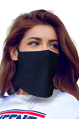 Bandanas Face Cover Mask Neck Gaiter Ear Loop Balaclava Made in USA -1-Layer_Ear_Navy,One Size