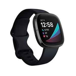 Fitbit Sense Advanced Smartwatch with Tools for Heart Health, Stress Management & Skin Temperature Trends, Carbon/Graphite, One Size (S & L Bands Included)