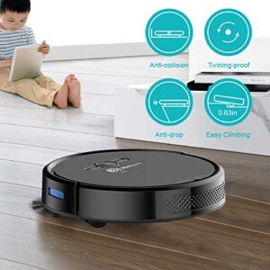 Holove Robot Vacuum Cleaner and Dry Mopping Sweeper, Slim D2 WiFi 1800PA Strong Suction with Automatic Self-Charging, Robotic Vacuum Cleaner for Pet Hair, Hard Floor and Low Pile Carpet