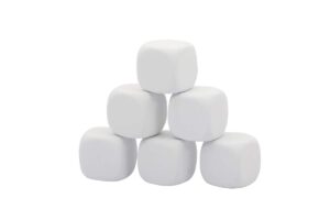 qidiwin white eva foam dices for kids graffiti, building blocks,creative painting, 6pcs