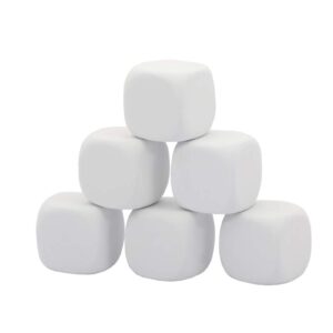 Qidiwin White EVA Foam Dices for Kids Graffiti, Building Blocks,Creative Painting, 6PCS