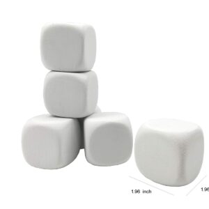 Qidiwin White EVA Foam Dices for Kids Graffiti, Building Blocks,Creative Painting, 6PCS