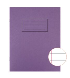 silvine school exercise book lined with margin - 48 pages 203x165mm [pack of 10] purple