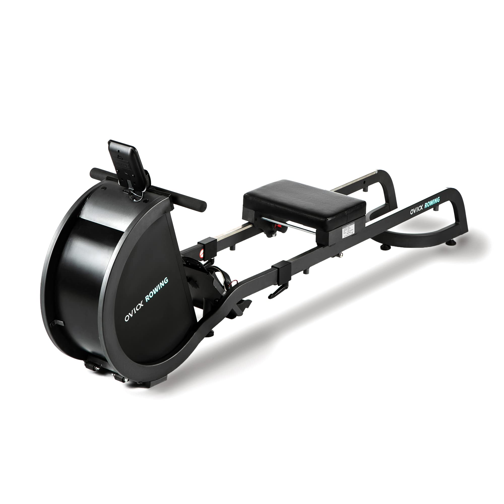 OVICX R100 Foldable Home Rower with Adjustable Foot Plate, Extra Long Track, and 16 Point Intensity Levels for Full-Body Workouts