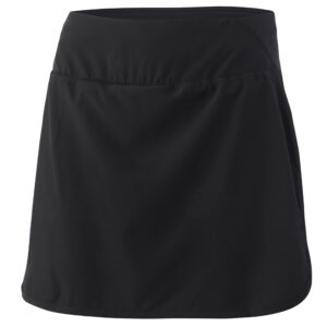 huk women's icon x performance skort +30 upf sun protection, black, x-large