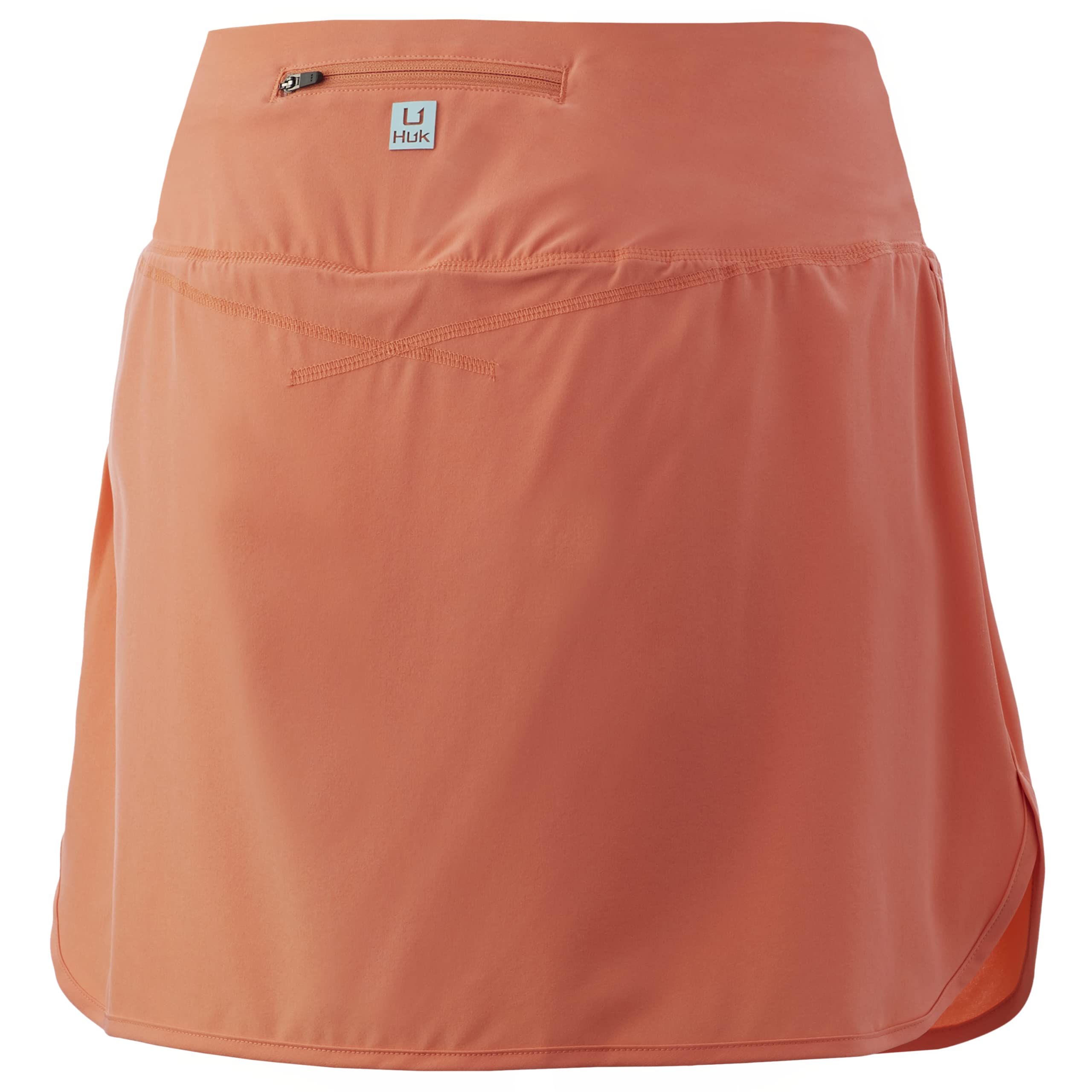 HUK Women's Icon X Performance Skort +30 UPF Sun Protection, Fusion Coral, Large