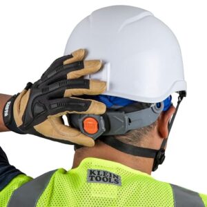 Klein Tools 60150 Safety Helmet, Vented, Rechargeable Headlamp, Tested to Tough Industrial Hard Hat Safety Standards, White