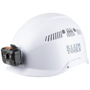 Klein Tools 60150 Safety Helmet, Vented, Rechargeable Headlamp, Tested to Tough Industrial Hard Hat Safety Standards, White