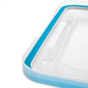 Sterilite 120 Qt Wheeled Gasket Box, Stackable Storage Bin with Latching Lid, Handle and Tight Seal, Plastic Container with Clear Base and Lid, 9-Pack