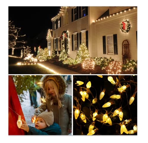 Anycosy Christmas Lights, 19.7 Ft 60 LEDs Strawberry Battery Operated Strings Lights 8 Modes On/Off Timer for Xmas Tree Indoor Outdoor Christmas Decorations