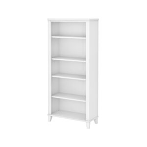 bush wc81965 somerset 5-shelf 65-inch h bookcase, white